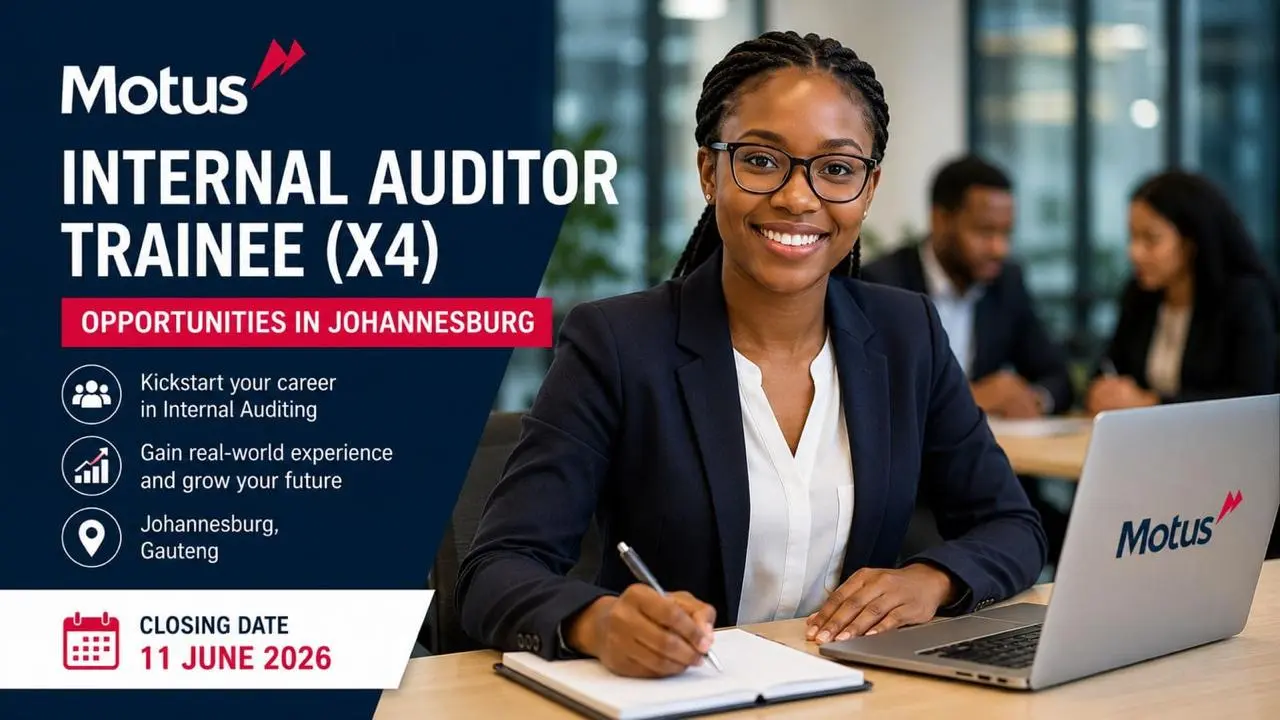 Motus Opens Internal Auditor Trainee (X4) Opportunities in Johannesburg ...